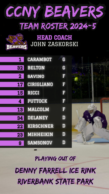 2024-2025 Roster – CCNY Ice Hockey